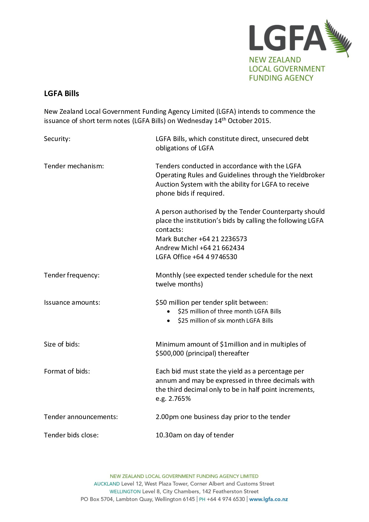 Press Release: LGFA to commence the issuance of LGFA Bills on 14th ...
