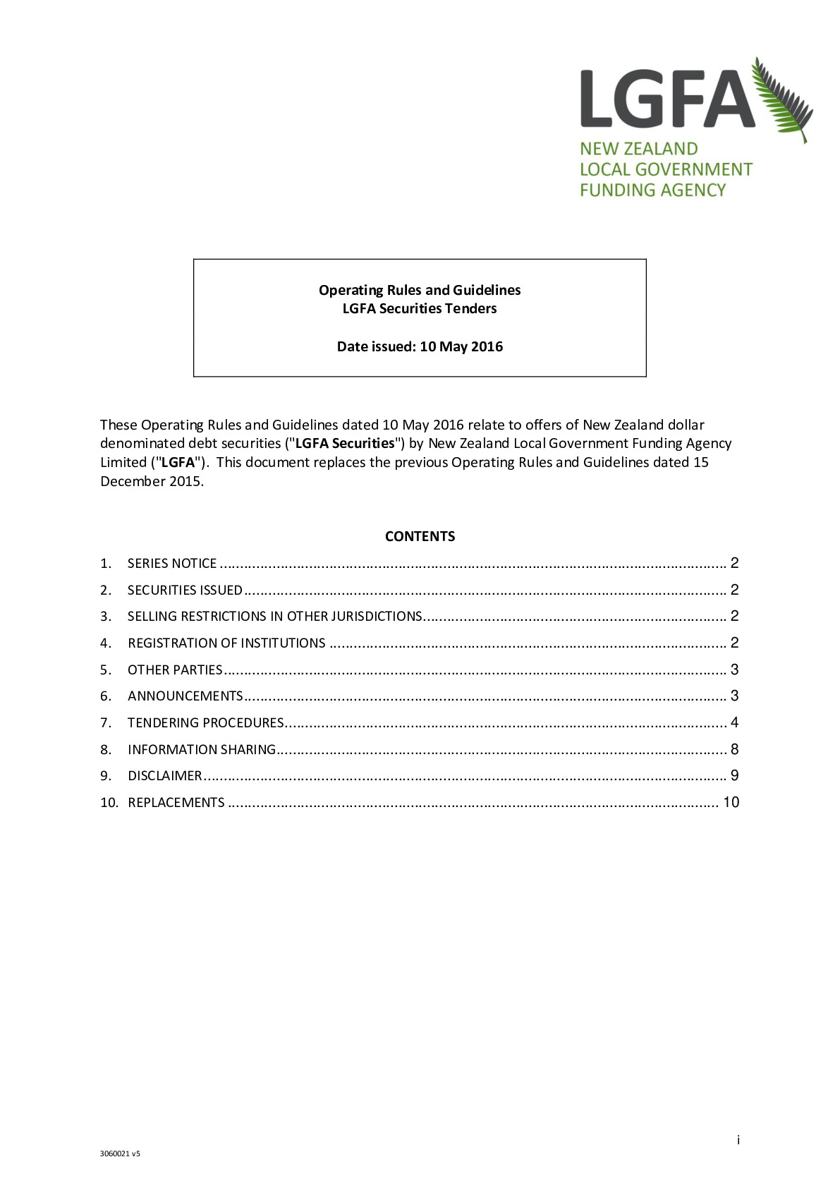 Press Release: Update to Operating Rules and Guidelines for LGFA ...